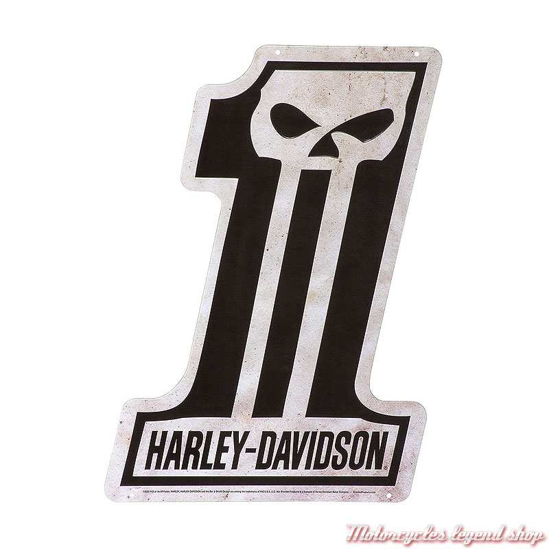 Plaque metal Number 1 Skull Harley-Davidson - MLS